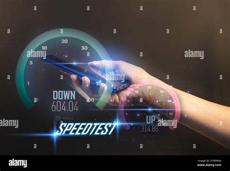 Fast Internet Connection Speedtest Network Bandwidth Technology Man
