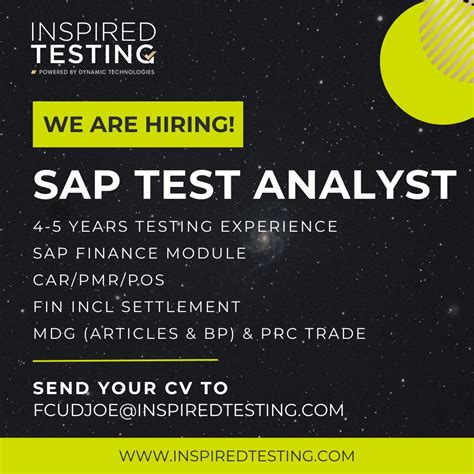 Inspired Testing On Linkedin Hiringnow Saptestanalyst Joinourteam