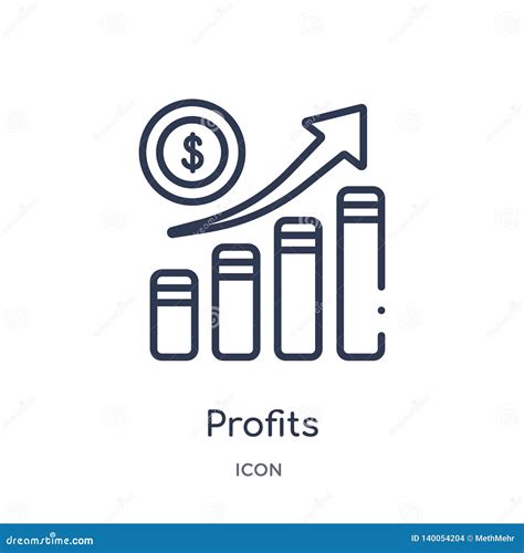 Linear Profits Icon From Digital Economy Outline Collection Thin Line Profits Vector Isolated