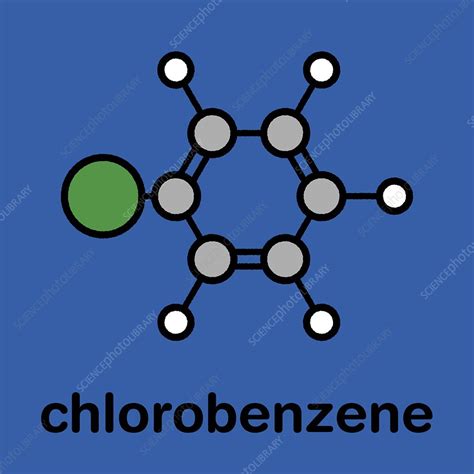 Chlorobenzene Industrial Solvent Molecule Illustration Stock Image