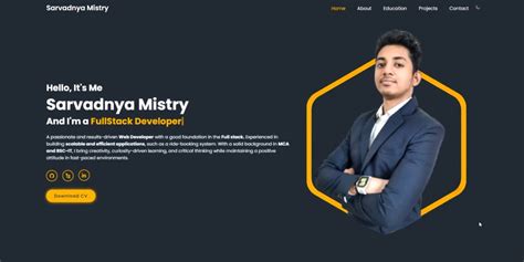 Webdevelopment Portfoliowebsite Frontenddevelopment Javascript Html Sarvadnya Mistry