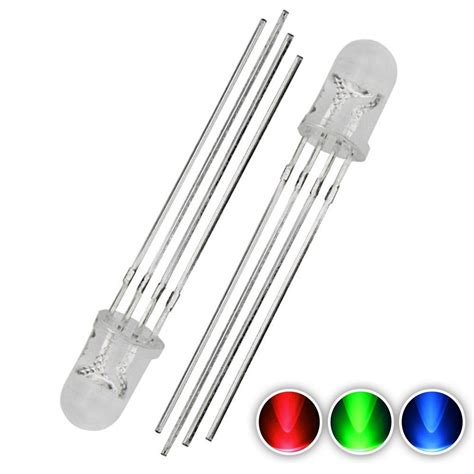 10pcs 5mm 4pin Common Anode Diffused Rgb Tri Color Red Green Blue Led Envistia Mall