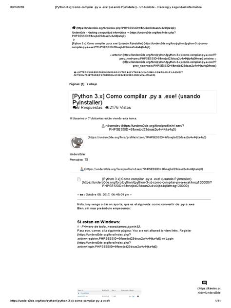 python 3 x como compilar py a exe usando pyinstaller underc0de hacking y seguridad