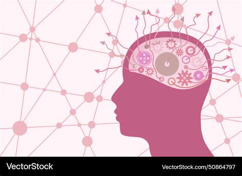 Human Head With Gear Wheels Inside Productivity Vector Image