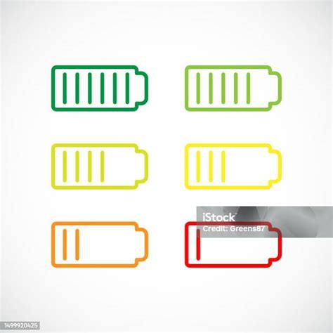 충전 수준이 다른 배터리 세트 배터리 표시기 표시 무선 충전 선 스타일의 벡터 그림입니다 0명에 대한 스톡 벡터 아트 및 기타 이미지 Istock