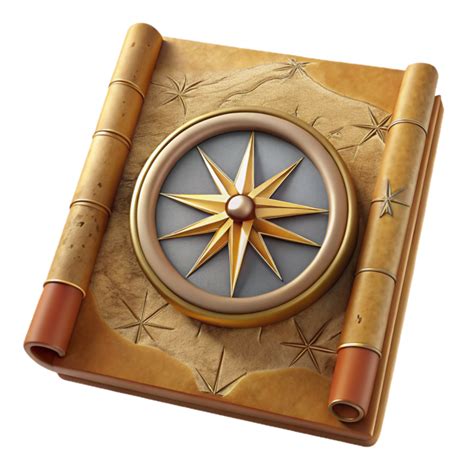 Impressive Vintage Old Map With Compass Rose Overlay Cutout Genuine