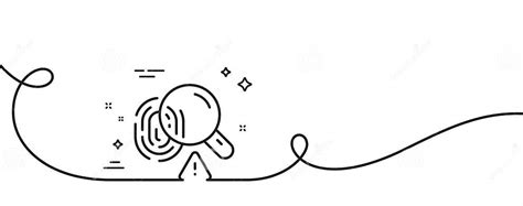 Fingerprint Line Icon Finger Print Scan Sign Continuous Line With Curl Vector Stock