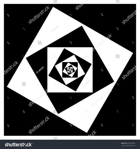 Abstract Geometric Element Inward Rotating Squares Stock Vector