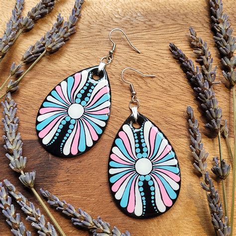 Transgender Pride Teardrop Earrings Arthurbutus Designs