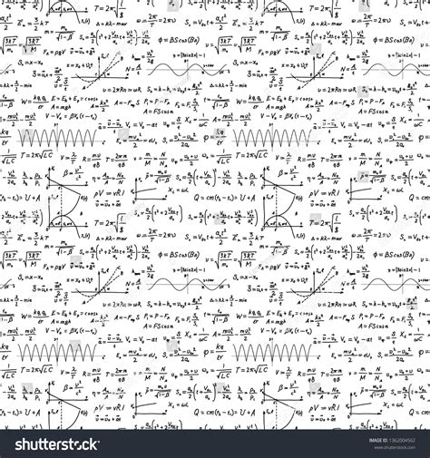 Black Hand Drawn Complicated Scientific Formulas Calculations Stock Black Hand Drawn Complicated Scientific Formulas Calculations Stock