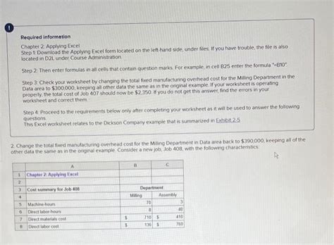 Solved 0 Required Information Chapter 2 Applying Excel Step