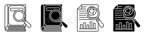 Research Icons Versions Set In Black Flat And Line Style Stock Vector Illustration Of Outline