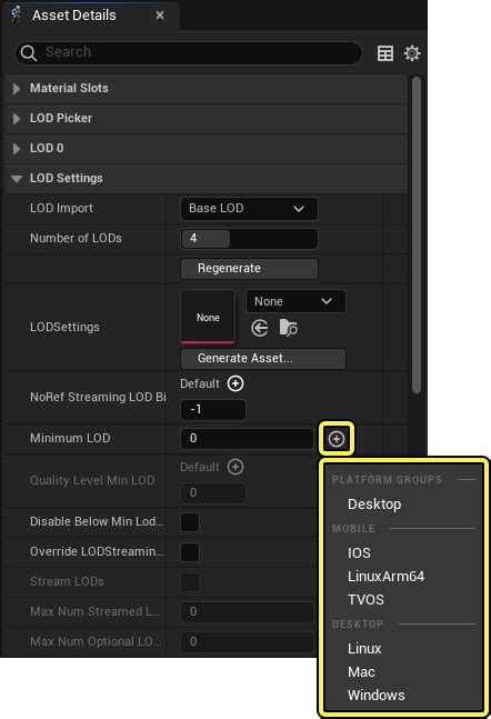 Per Platform Lods Unreal Engine 56 Documentation Epic Developer Community