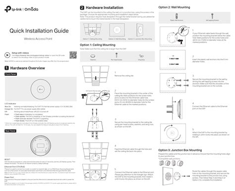 Quick Installation Guide For TP Link EAP770 Wireless Access Point