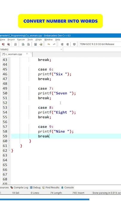 C Convert Numbers Into Words Fyp Shorts C Cpp Cprogramming Fypシ Viral Reels Programming