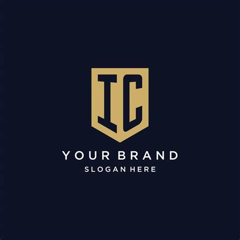 Ic Monogram Initials Logo Design With Shield Icon 15442634 Vector Art