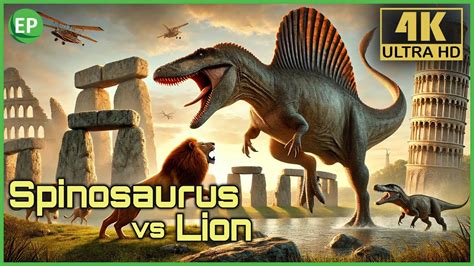 Dino Challenge Spinosaurus Vs Lion Stonehenge And Modern Vehicles