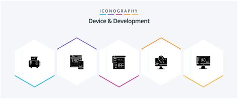 Device And Development 25 Glyph Icon Pack Including Play Computer