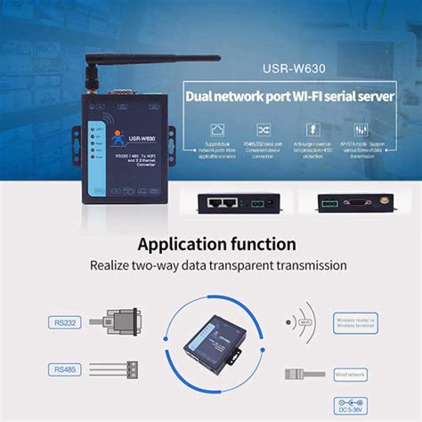 Getuscart Usr W630 Industrial Serial Rs232rs485 To Wifi And Ethernet Converter Supports Dual