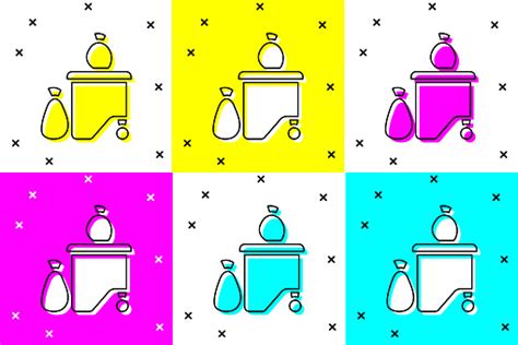 색상 배경에서 격리된 쓰레기 아이콘으로 가득 찬 쓰레기통을 설정합니다 쓰레기는 더미 많은 덤프입니다 쓰레기 폐기물제비 정크 덤프 벡터 0명에 대한 스톡 벡터 아트 및 기타