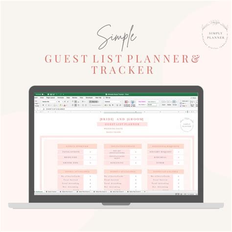 Rsvp Excel Template Etsy Canada