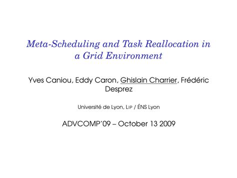 Pdf Meta Scheduling And Task Reallocation In A Grid Environment