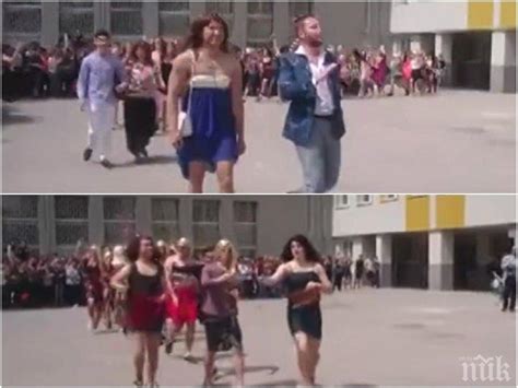 ТОТАЛЕН ШОК Абитуриенти от СМГ взривиха нета с появата си на изпращането на випуска момчета