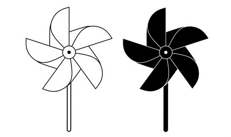 Outline Silhouette Pinwheel Icon Set Isolated On White Background 14555582 Vector Art At Vecteezy