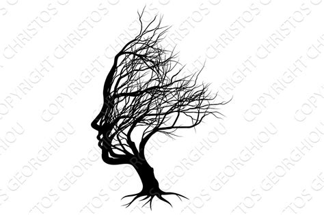Optical Illusion Bare Tree Face