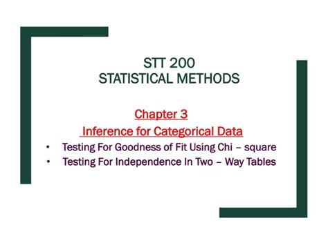 Ppt Chi Square Tests For Categorical Data Inference Powerpoint Presentation Id9439559