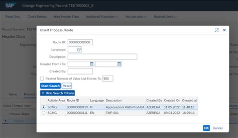 Global Process Route Template On Plmecr Objects Sap Community