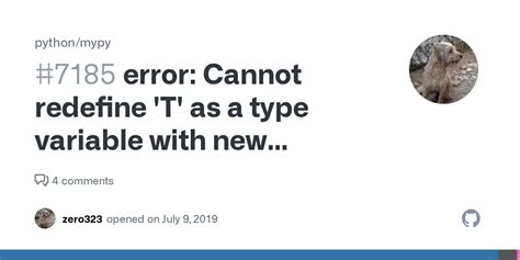 Error Cannot Redefine T As A Type Variable With New Semantic