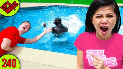 Somebody Is Drowning In Our Pool Spy Ninjas 240 Youtube