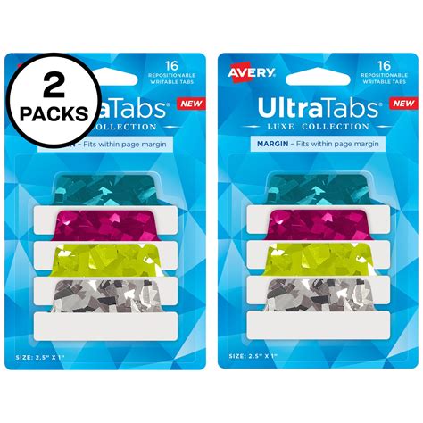 Avery Margin Ultra Tabs 25 X 1 Holographic Jewel Tone Prism