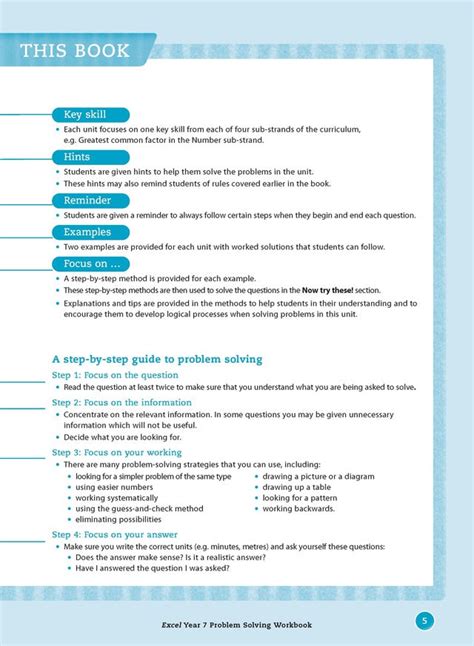 Excel Essential Skills Problem Solving Workbook Year 7