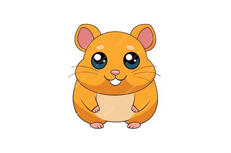인쇄 가능한 그래픽을 위한 사랑스러운 햄스터 터 일러스트레이션 만화 클리파트 및 라인 아트 디자인 프리미엄 벡터