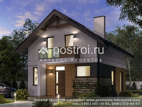 Y-111-1P проект двухэтажного коттеджа из пенобетона размером 7 на 10 и ...