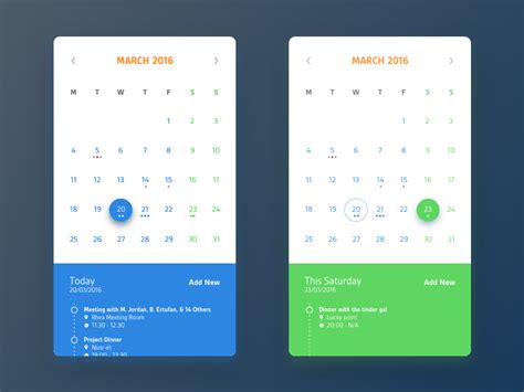 Material Design Calendar App Ui Design Onaircode