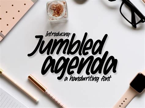 Jumbled Agenda Font Instant Digital Download Handwriting Note Taking