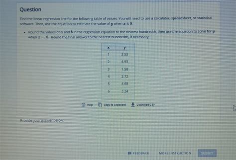 solved question find the linear regression line for the