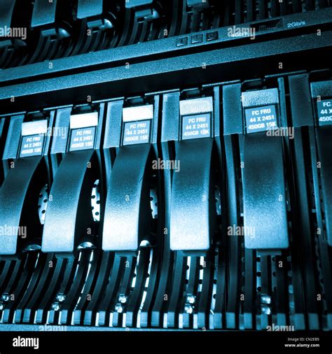 Detail Of Hard Drive Cluster In Data Center Stock Photo Alamy