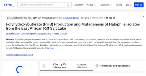 Polyhydroxybutyrate Phb Production And Mutagenesis Of Halophile Isolates From The East African