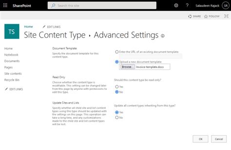 Sharepoint Online Create A Content Type With Document Template Using