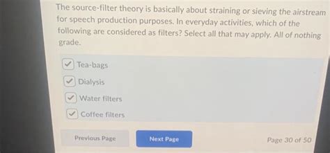 Solved The Source Filter Theory Is Basically About Straining