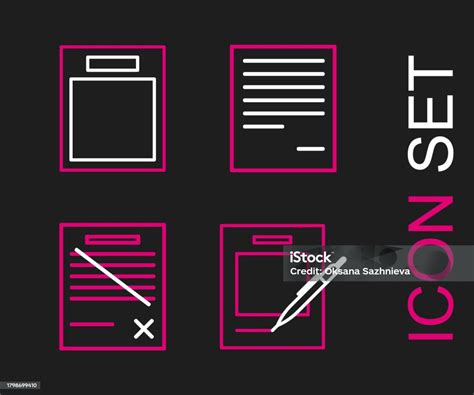 빈 노트북과 펜 파일 문서 삭제 문서 및 빈 양식 아이콘을 설정합니다 벡터 가득 찬에 대한 스톡 벡터 아트 및 기타 이미지 가득 찬 거절 건강 검진 Istock