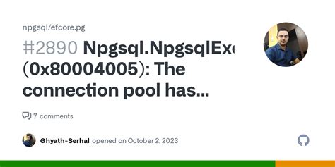 npgsql npgsqlexception 0x80004005 the connection pool has been