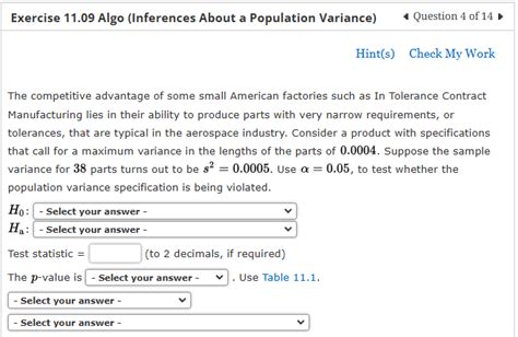 Solved Exercise 11 09 ﻿algo Inferences About A Population