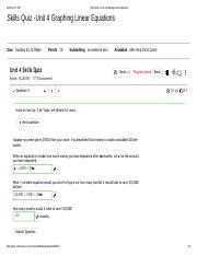 Skills Quiz Unit Graphing Linear Equations Pdf PM