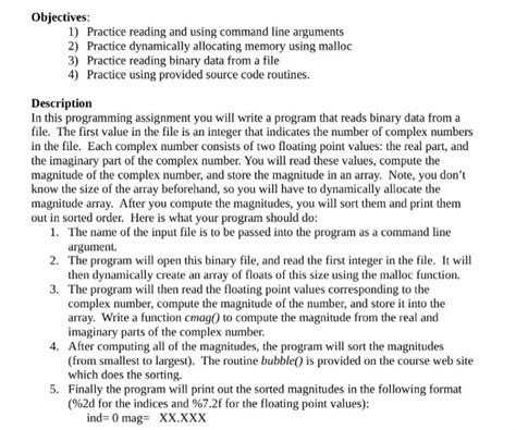 Solved Write A C Program That Reads Binary Data From A File