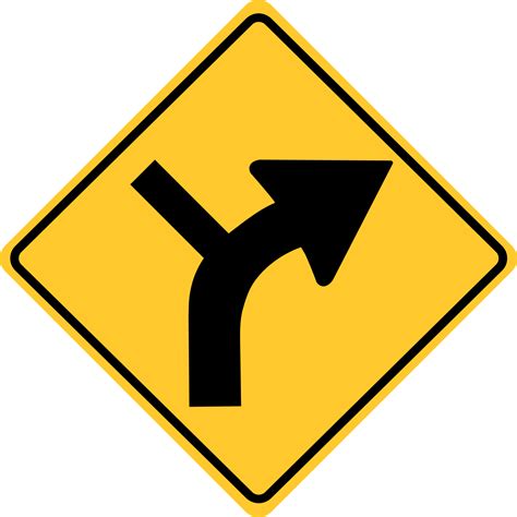 Intersection Within Curve Ahead Traffic Sign Template Square Signs